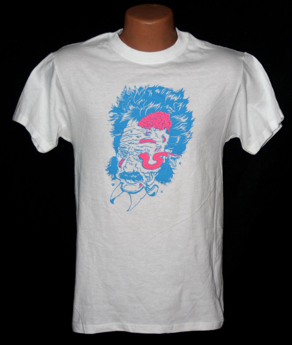 Zombie Albert Einstein T-shirt With Blue and Neon Pink Ink (all Sizes ...
