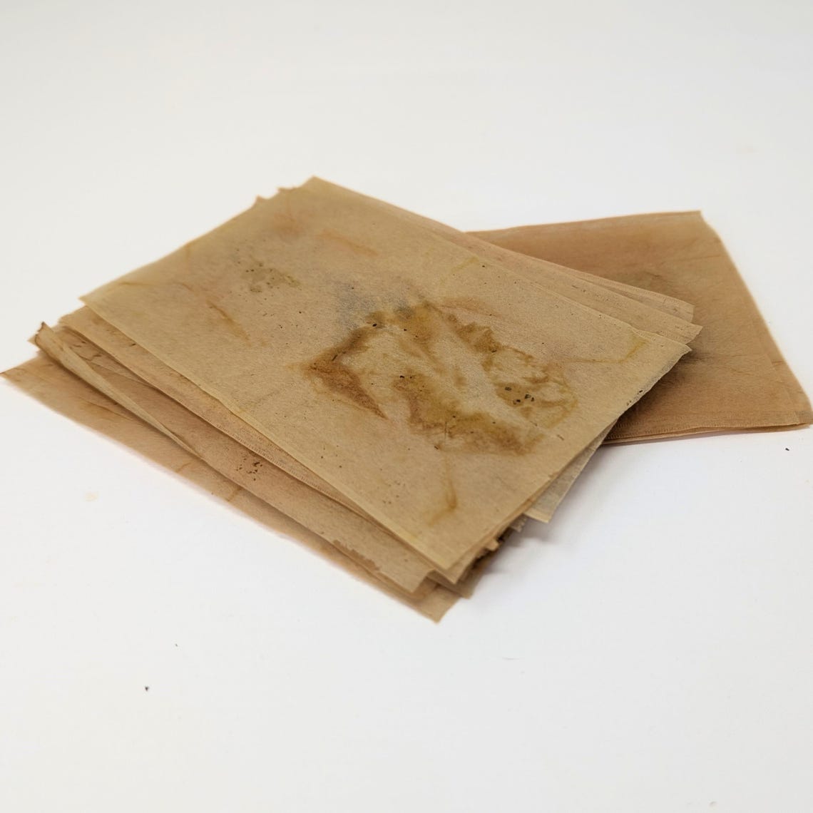Ironed Tagged Teabag Papers - 20 Unfurled and Flattened Tagged Teabags ...