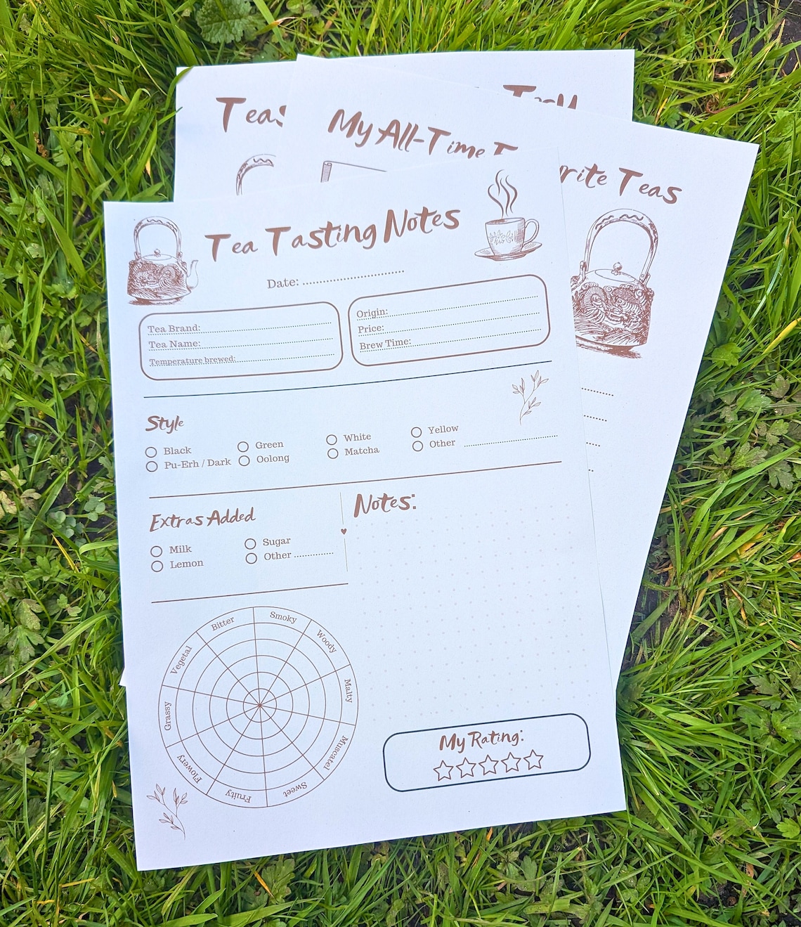 Tea Tasting Notes Printable PDF - Track Your Tea Flavours & Experiences ...