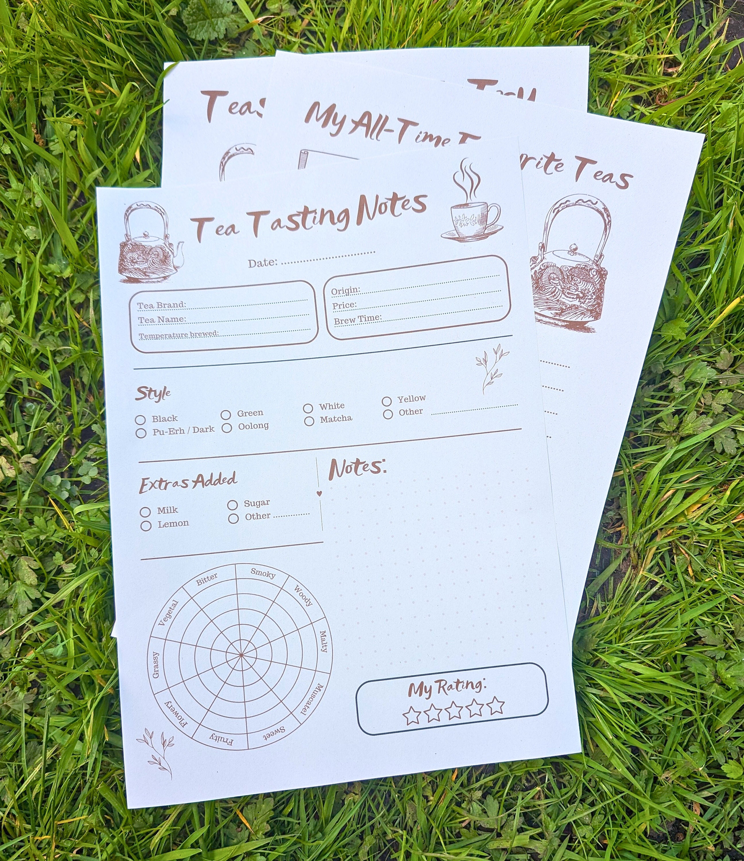 Tea Tasting Notes Printable PDF - Track Your Tea Flavours & Experiences ...