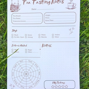 Tea Tasting Notes Printable PDF Track Your Tea Flavours & Experiences ...