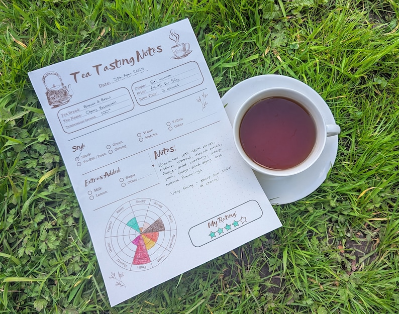 Tea Tasting Notes Printable PDF - Track Your Tea Flavours & Experiences ...
