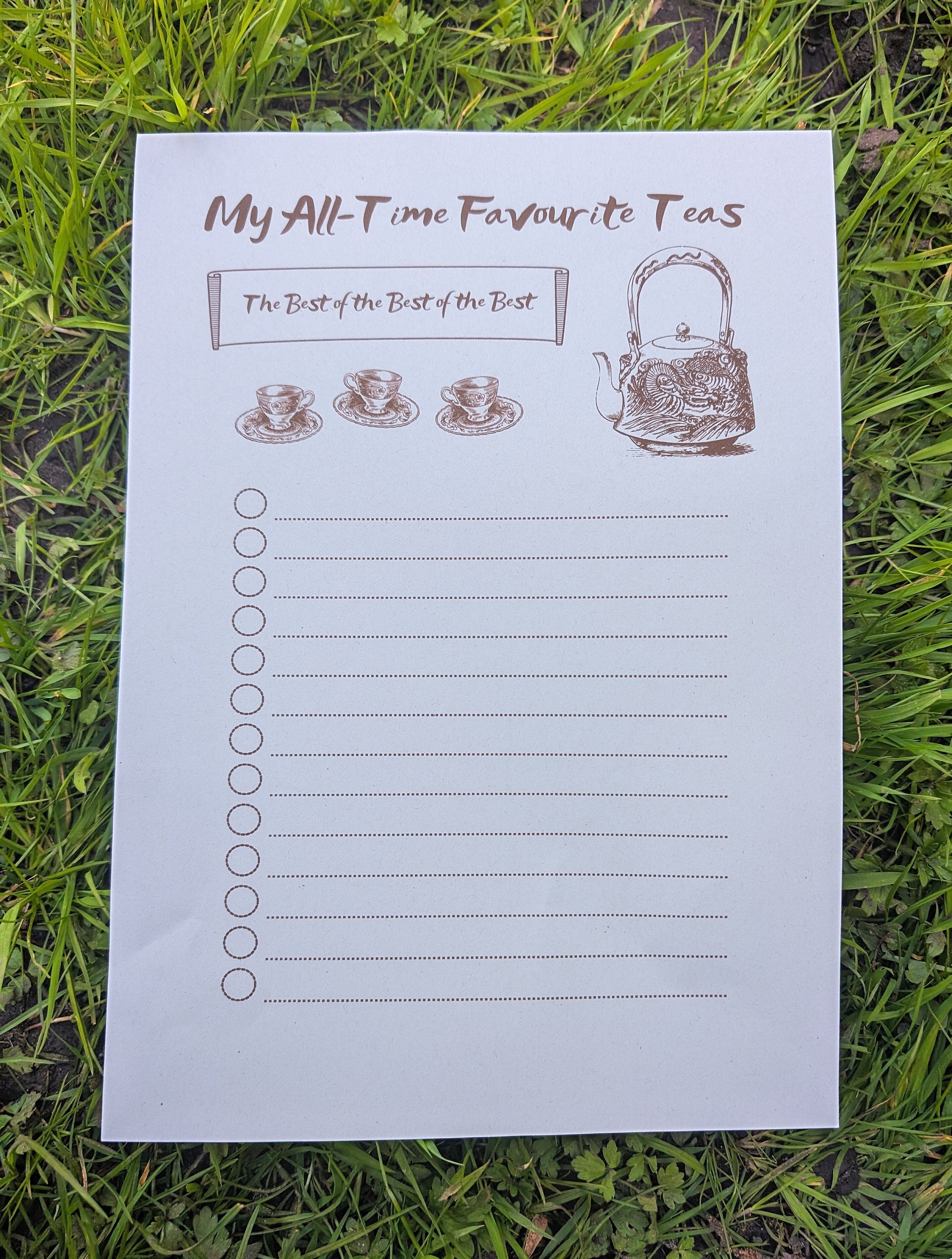 Tea Tasting Notes Printable PDF - Track Your Tea Flavours & Experiences ...