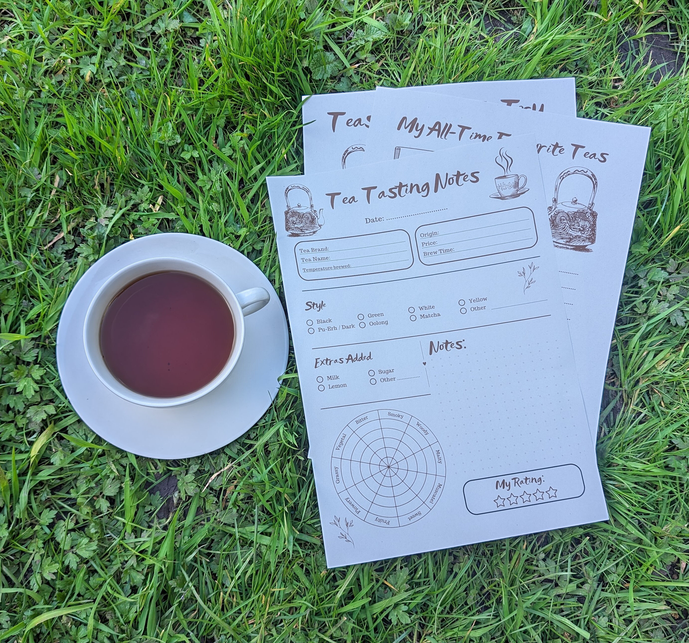 Tea Tasting Notes Printable PDF - Track Your Tea Flavours & Experiences ...