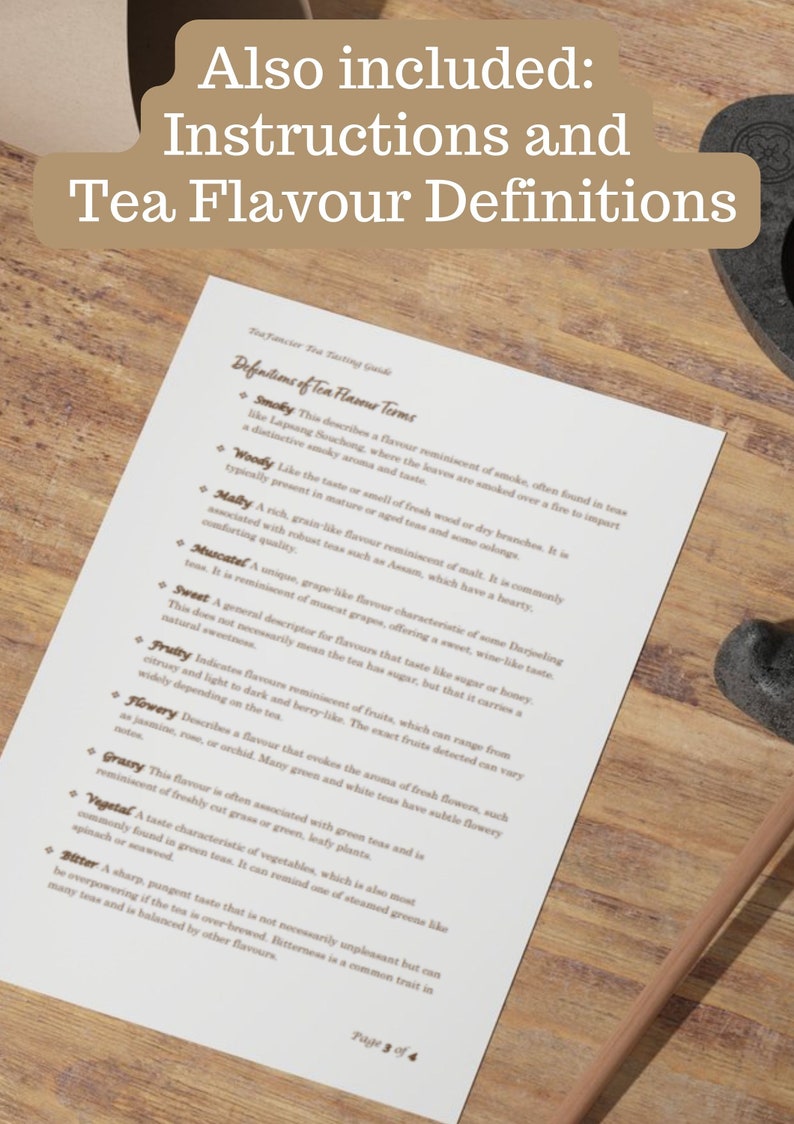 Tea Tasting Notes Printable PDF Track Your Tea Flavours & Experiences ...
