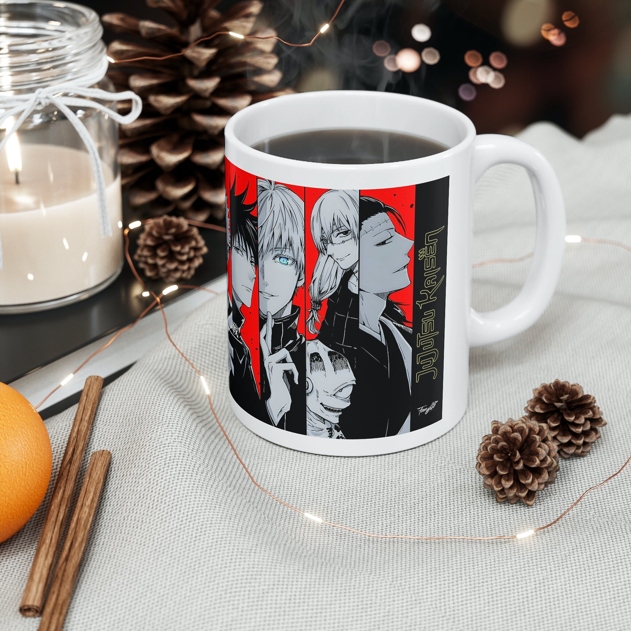 Jujutsu Kaisen Anime Mug, JJK Characters Funny Anime Mug, Gojo, Yuji ...