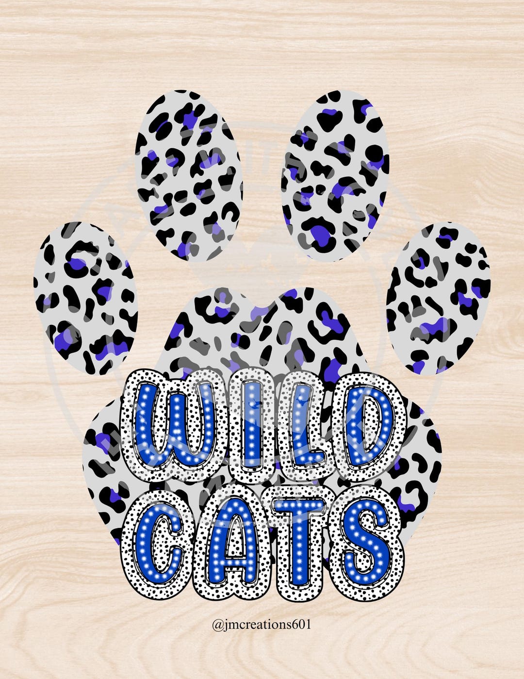 Wild Cats Paw Print PNG – Leopard School Mascot Sublimation Design for ...