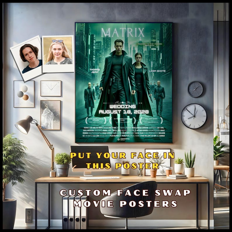 Custom Matrix Movie Poster: Face Swap Couple Portrait, Wedding ...