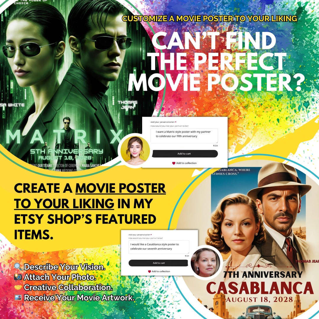 Custom Movie Posters With Face Swap for Weddings and Anniversaries ...