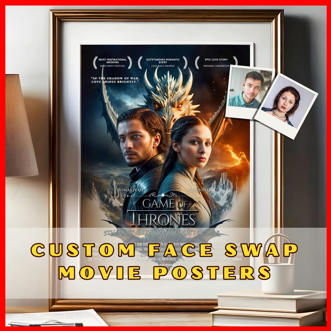 Custom Game of Thrones Face Swap Poster, Wedding Anniversary Gift - Etsy
