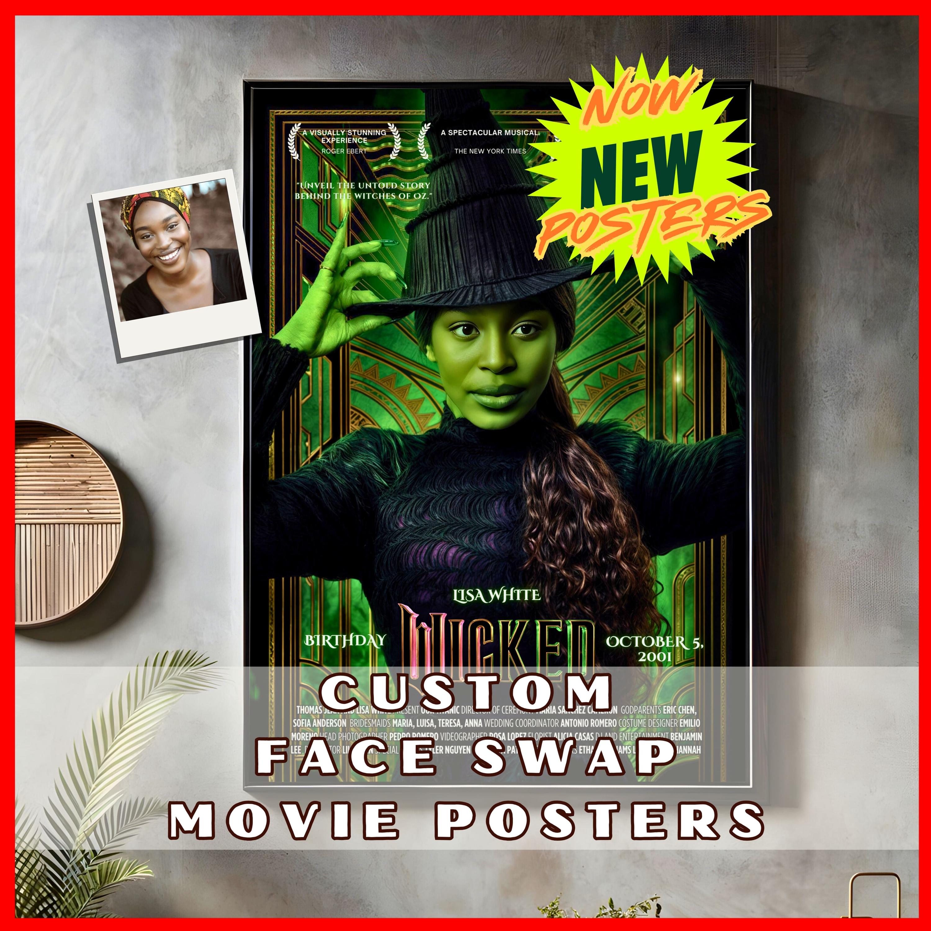 Custom 'wicked' Movie Poster, Face Swap Portrait, Wedding Anniversary ...