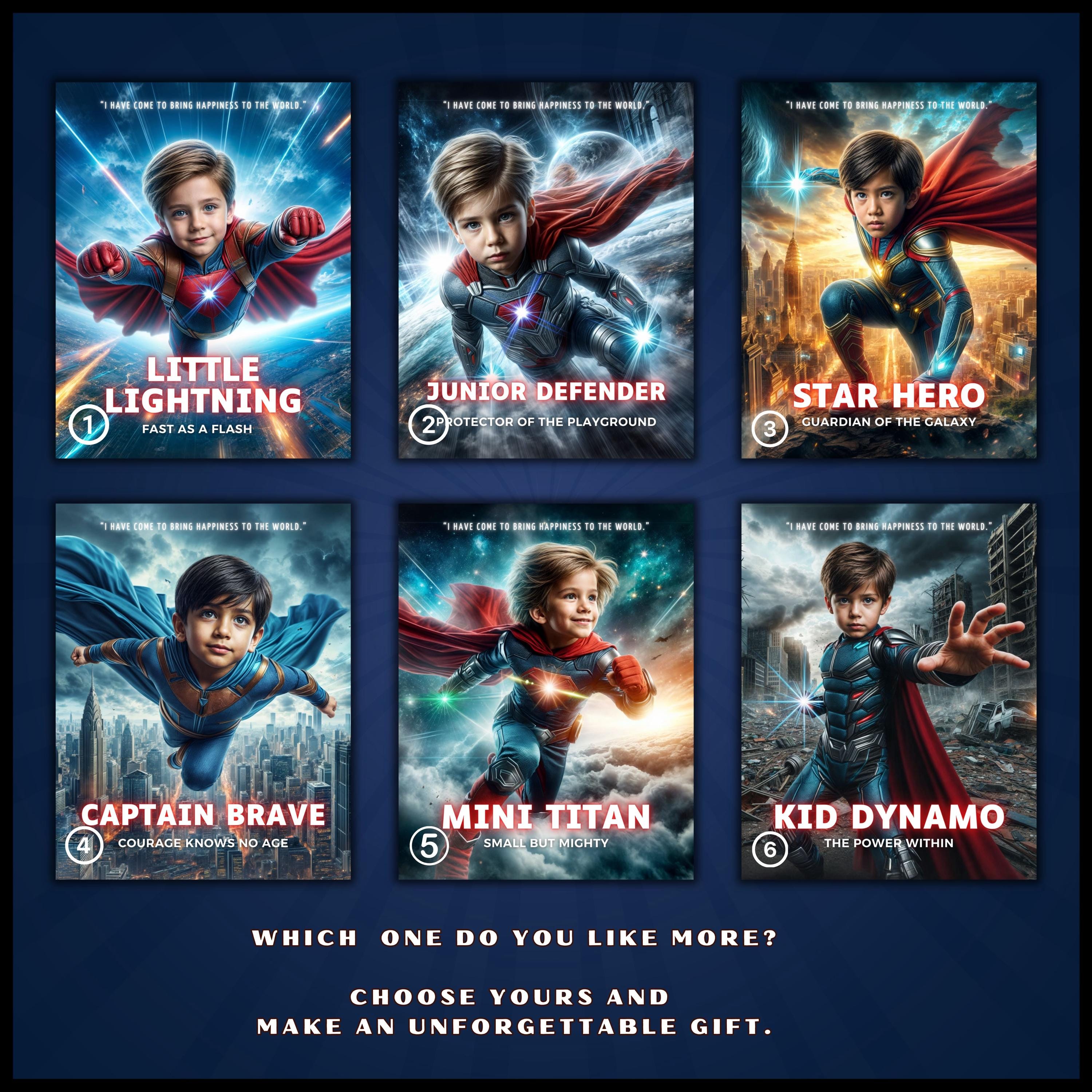 Custom Superhero Portrait: Hyperrealistic Digital Art of a Boy in ...