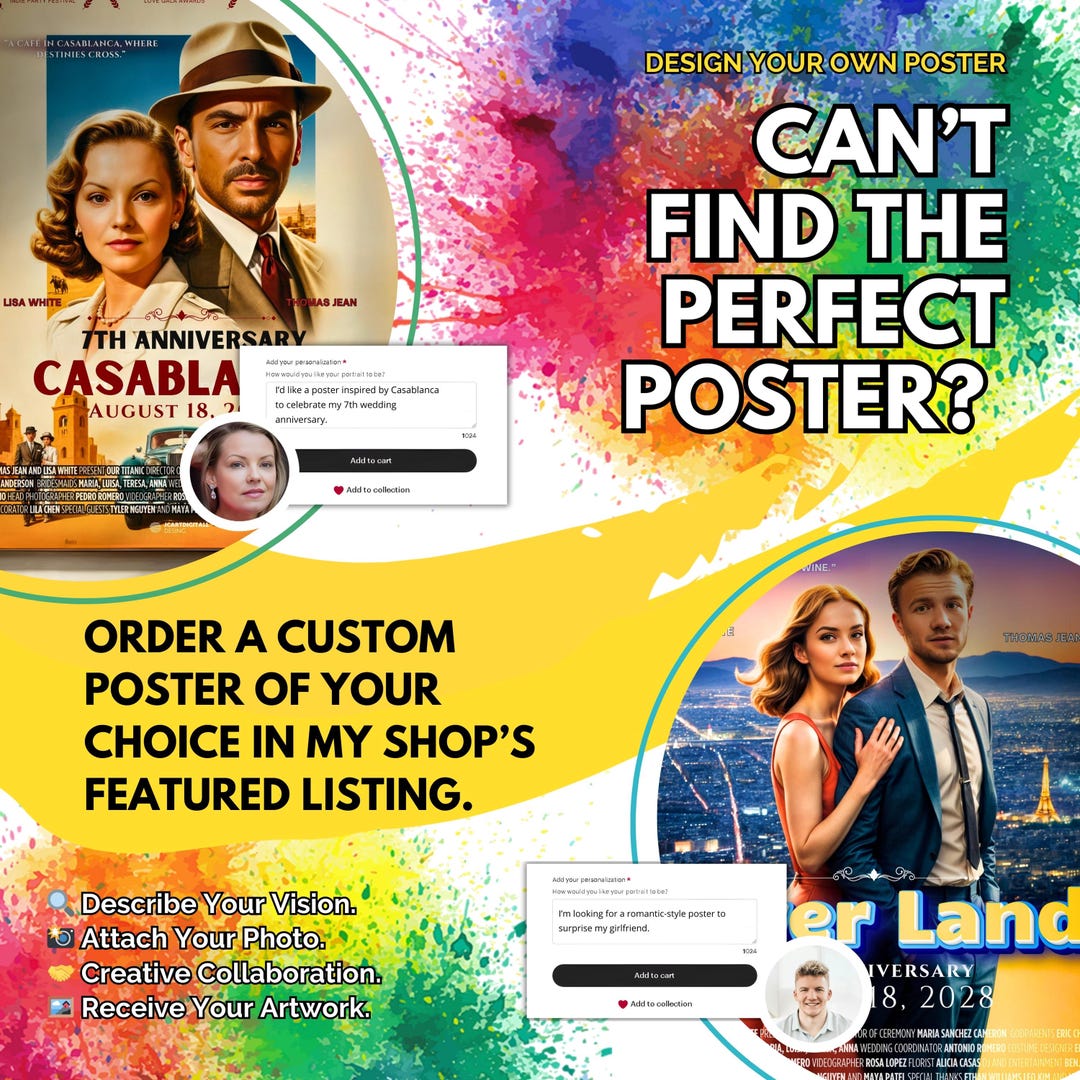Personalized Movie Poster | Face Swap Digital Commission | Wedding ...