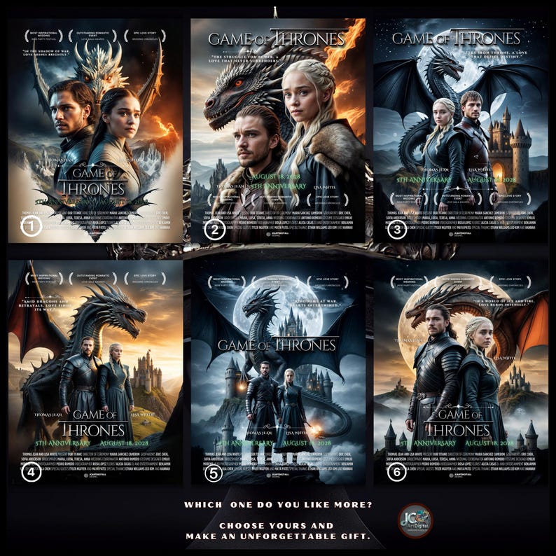 Custom Game of Thrones Face Swap Poster, Wedding Anniversary Gift - Etsy