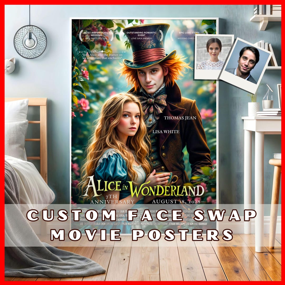 Custom Alice in Wonderland Movie Poster: Face Swap Portrait - Etsy