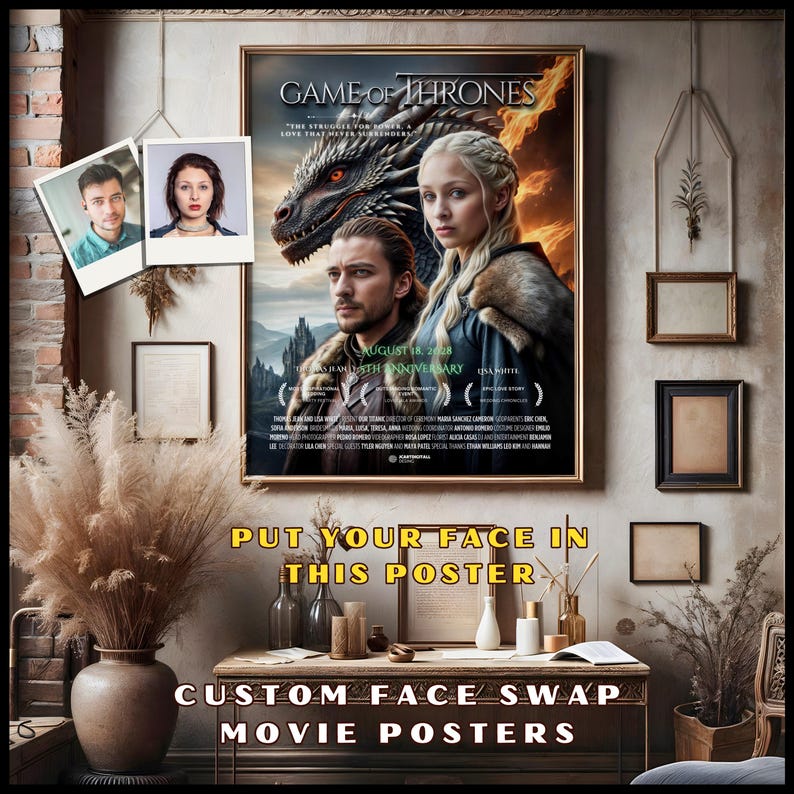 Custom Game of Thrones Face Swap Poster, Wedding Anniversary Gift - Etsy