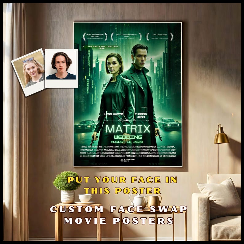 Custom Matrix Movie Poster: Face Swap Couple Portrait, Wedding ...
