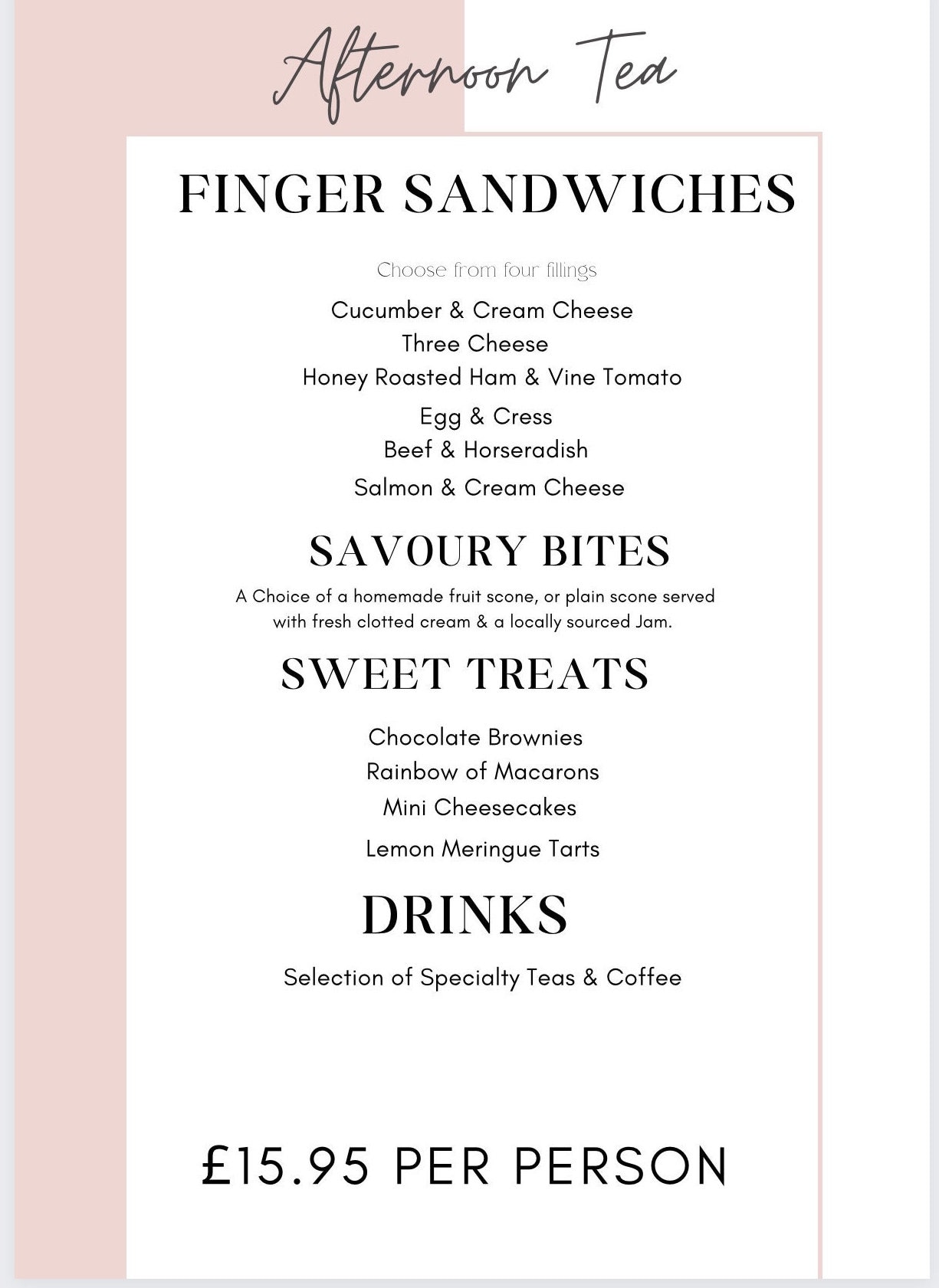 Afternoon Tea Menu - Etsy