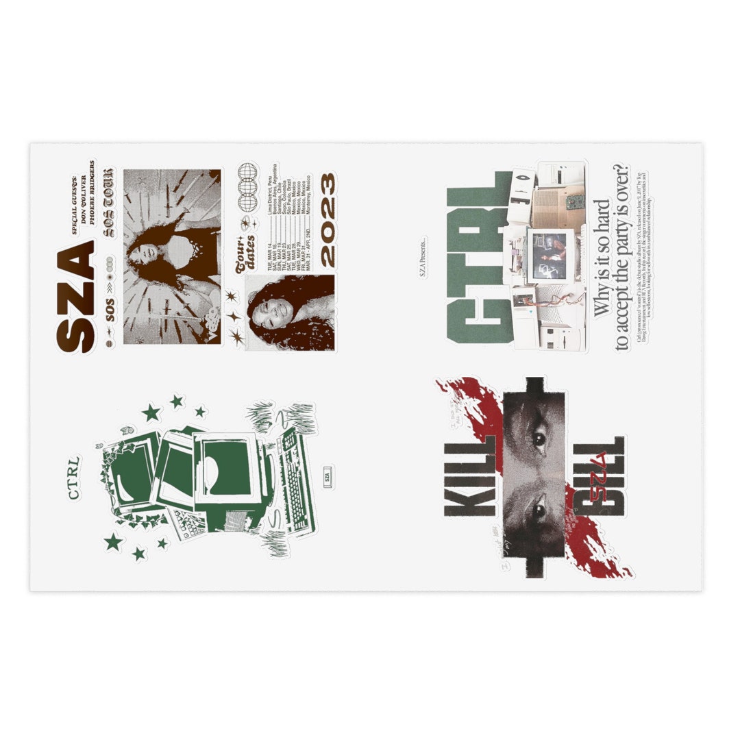 SZA Sticker Sheet - 4 Sticker Pack Hip Hop - Etsy