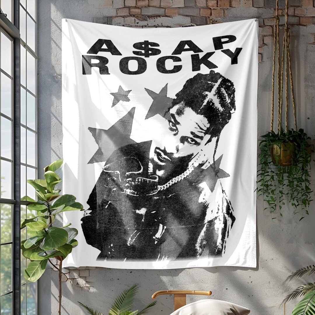 ASAP Rocky Wall Tapestry Art, Asap Graphic Print, Rocky Merch, Rap ...