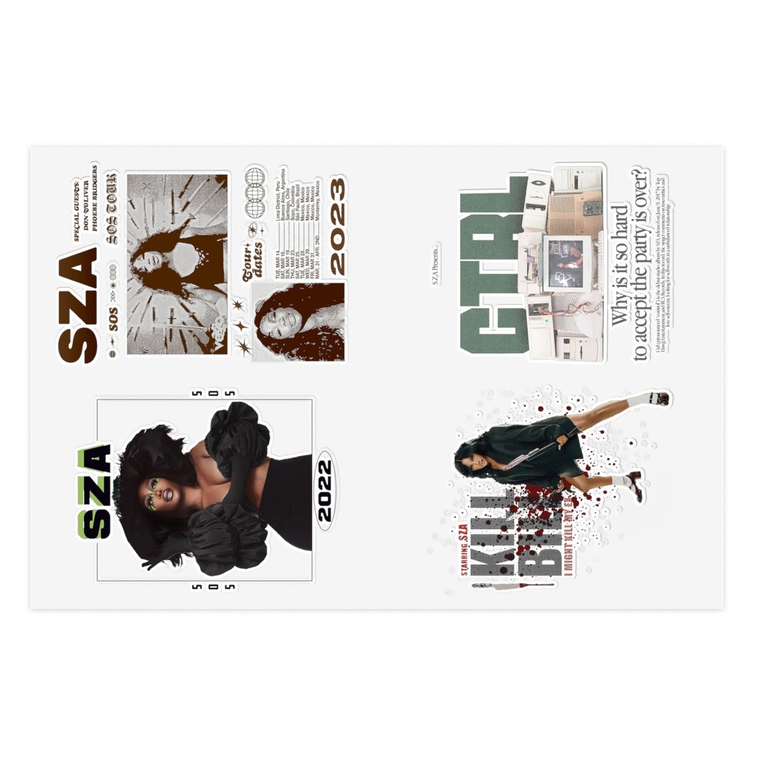 SZA Sticker Sheet - 4 Sticker Pack Hip Hop - Etsy
