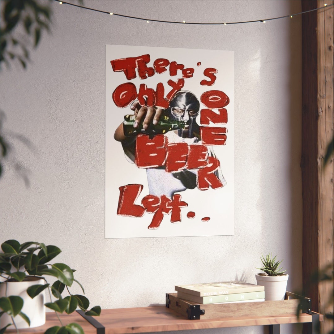 MF DOOM One Beer Left Poster, Mf Doom Graphic Wall Art, Doom Merch, Rap ...