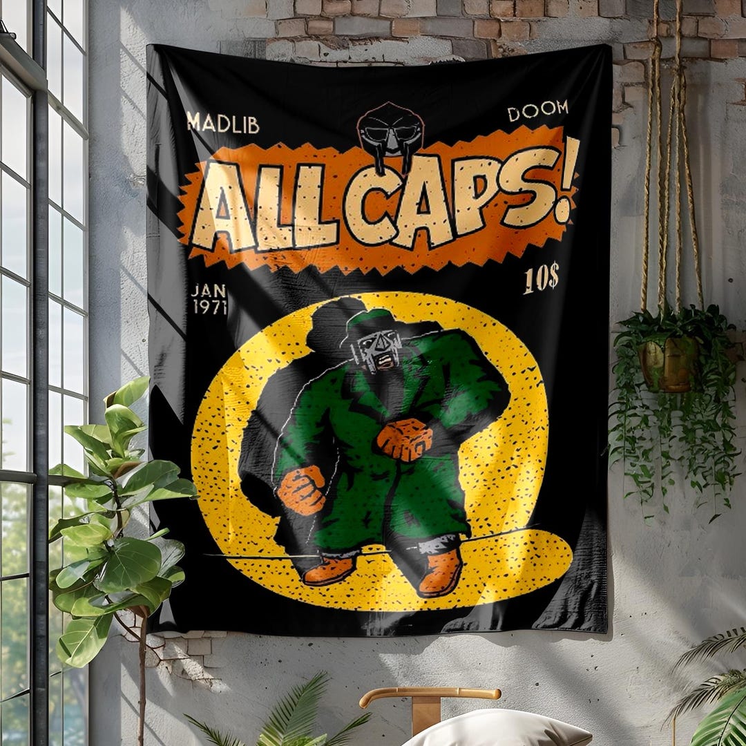 MF DOOM Tapestry Wall Art, Mf Doom Graphic Art, Doom Merch, Rap Shirt ...
