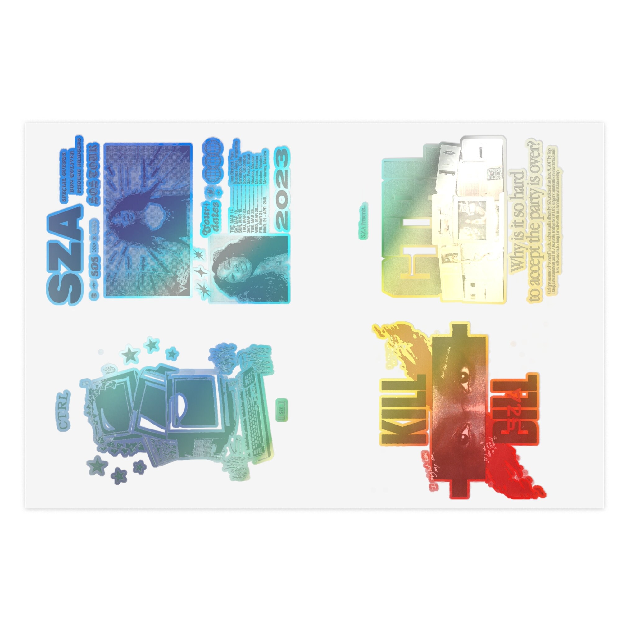 SZA Sticker Sheet 4 Sticker Pack Hip Hop - Etsy