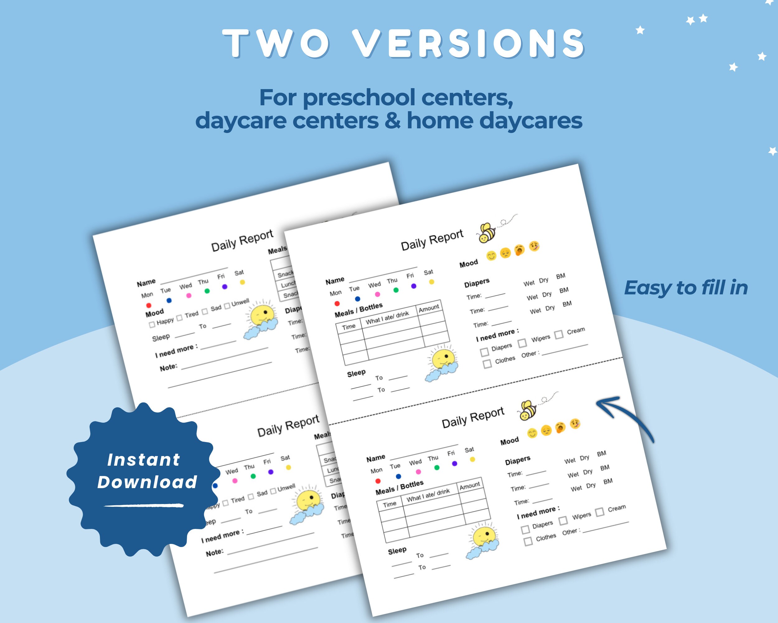 Daycare Daily Form, Childcare Centre, Home Daycare, Daycare Daily Log ...
