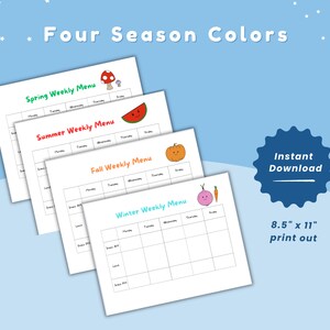 Daycare Weekly Menu Printable, Home Daycare Monthly Meal Planner ...