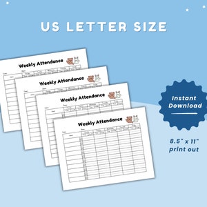 Daycare Weekly Attendance Form, Daycare Center, Childcare Centers ...