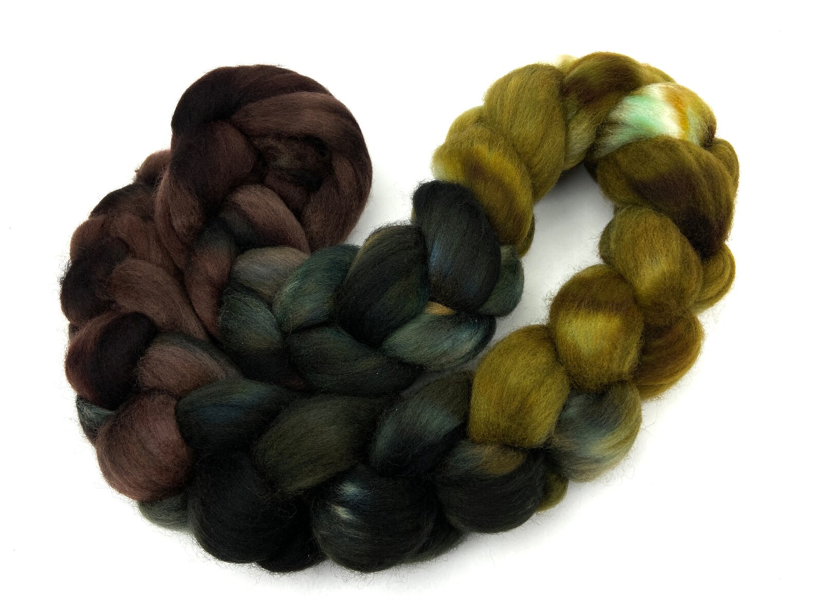 Peat Bog MG - 4 Oz Hand Painted Wool Combed Top, Mirrored Gradient ...