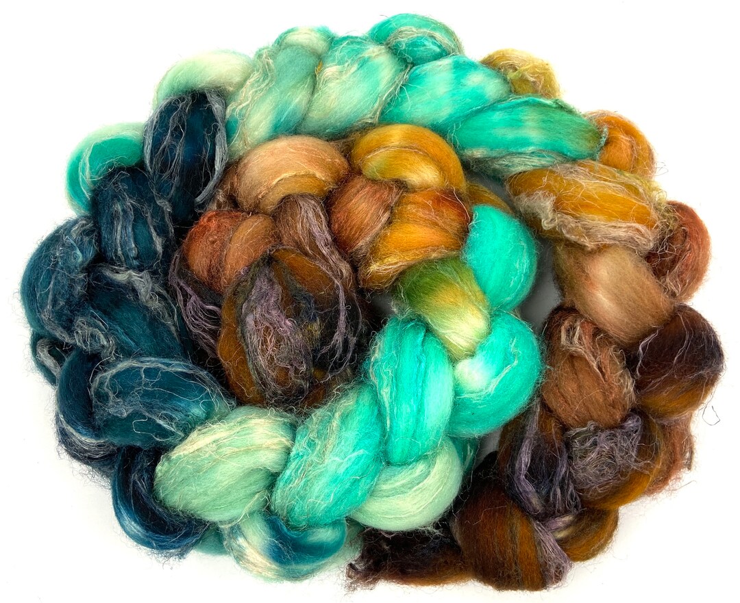 Royston MG 4 Oz Merino, Silk, Flax Combed Top, Mirrored Gradient ...