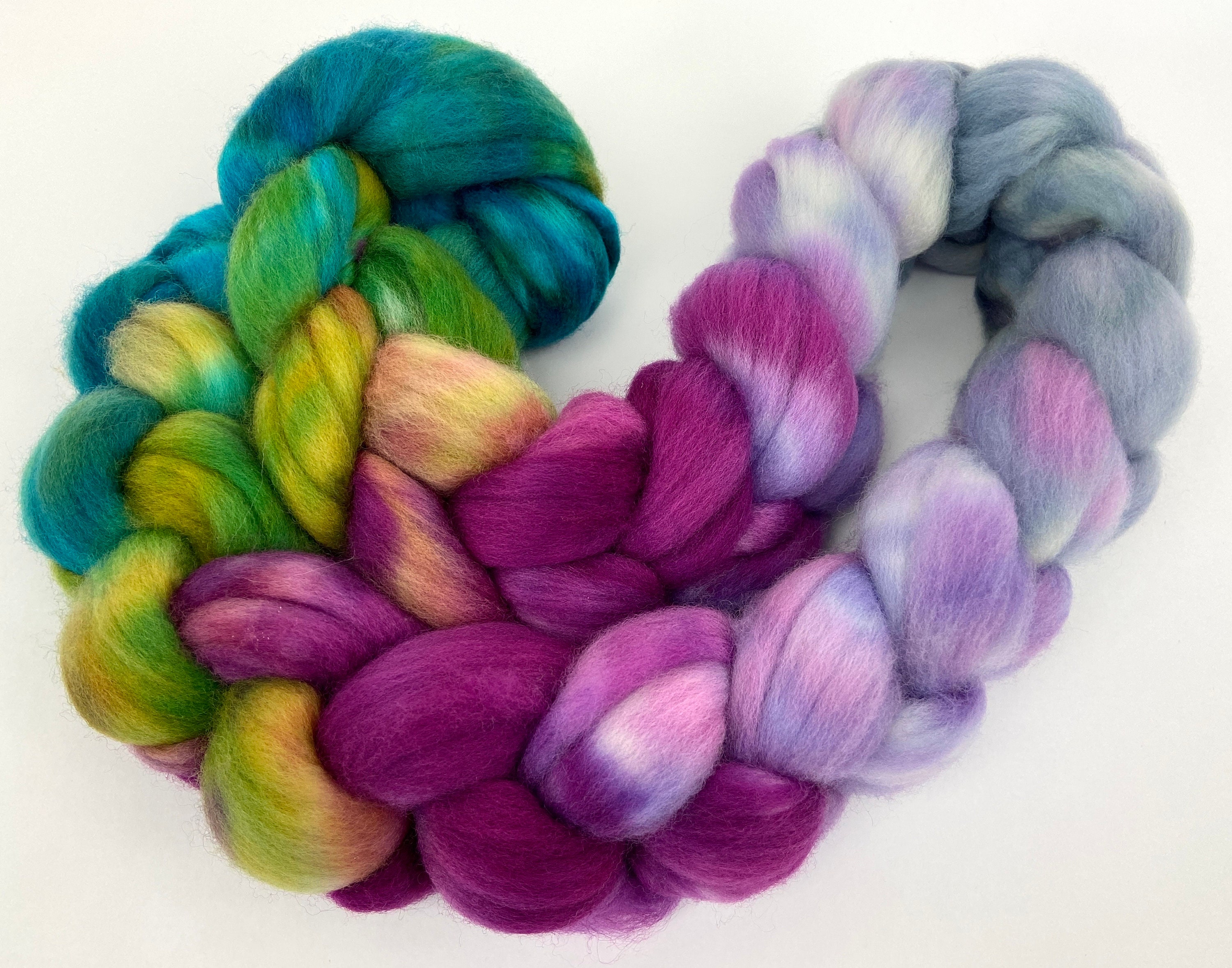 Melody MG - 4 Oz Hand Painted Wool Combed Top, Roving, Spinning Fiber ...