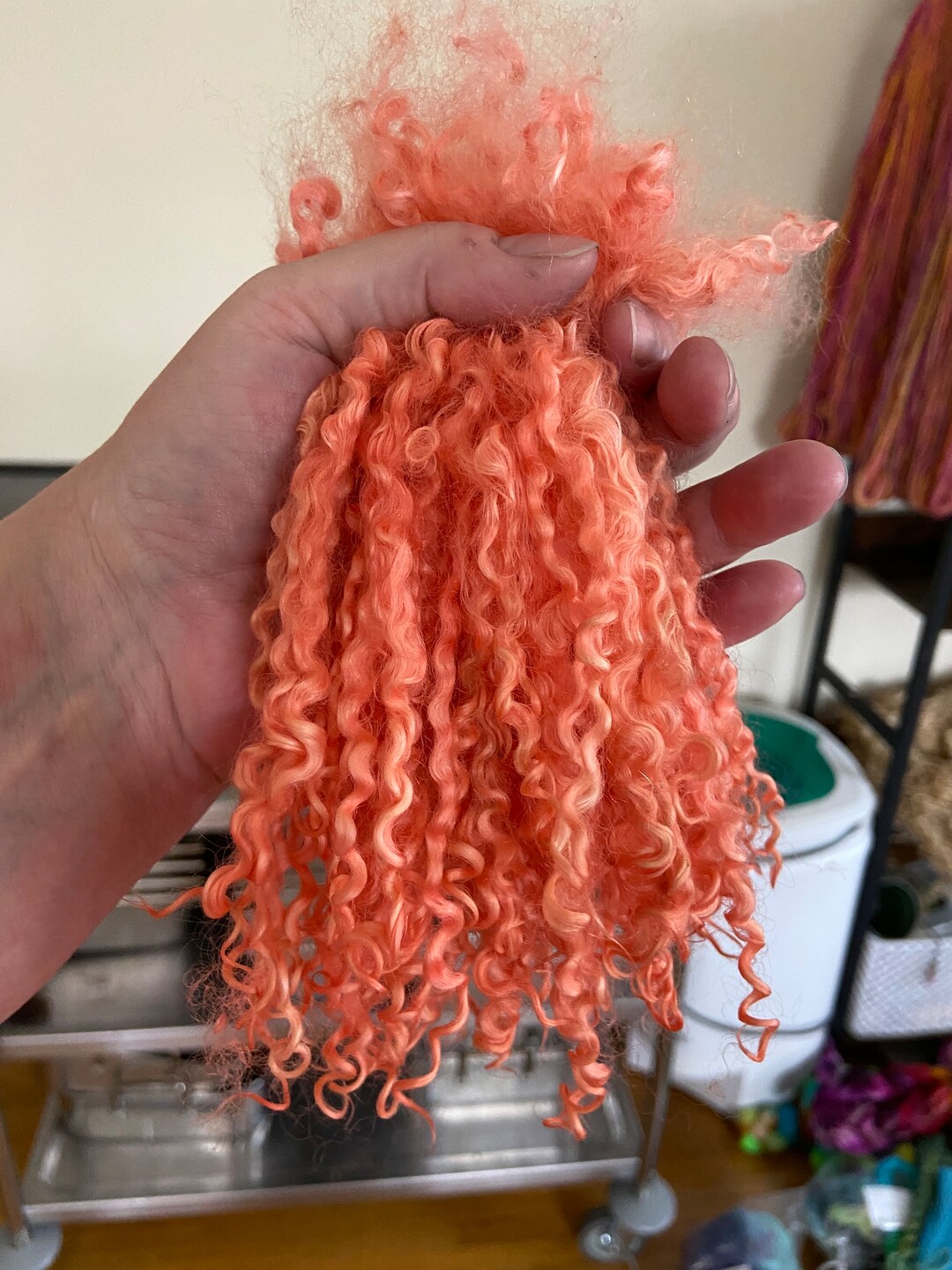 Wensleydale Locks, Coral, 6-8 Inches Long, Super Clean, Spinning ...