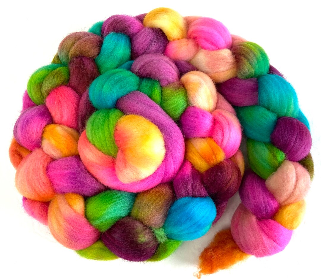 Super Nerds SC - 4 Oz Hand Painted Wool Combed Top, Roving, Spinning ...
