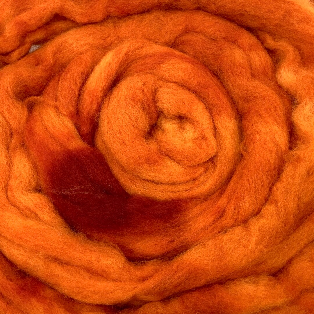 Burnt Orange - 2 Oz Repeatable Semisolid Wool Top, Polwarth, Merino ...