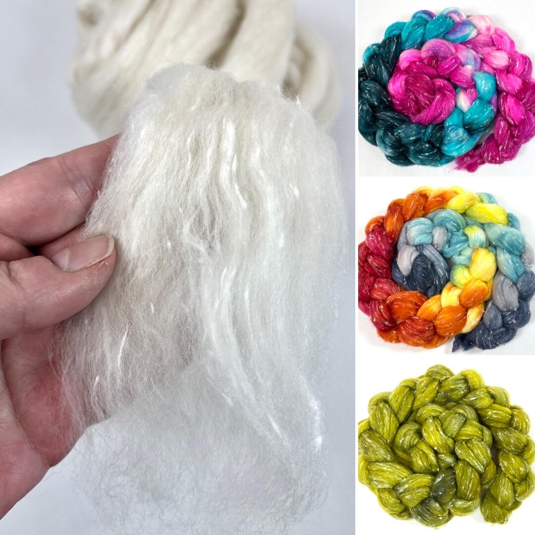 Wool/rayon Nepps - You Choose the Colorway - 4 Oz Hand Dyed Wool Combed ...