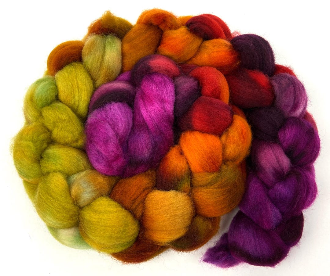 Curried Beets MG - 4 Oz Hand Painted Wool Combed Top, Roving, Spinning ...