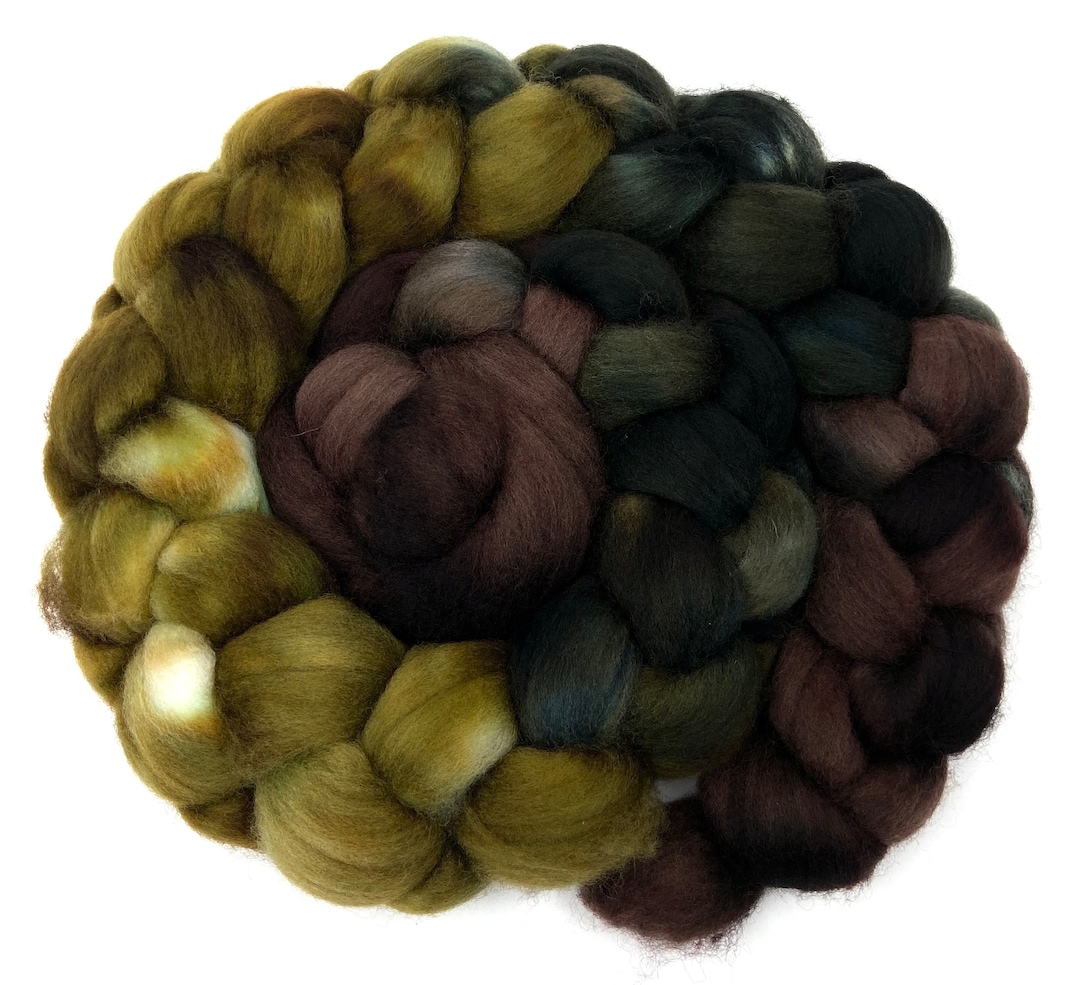 Peat Bog MG - 4 Oz Hand Painted Wool Combed Top, Mirrored Gradient ...