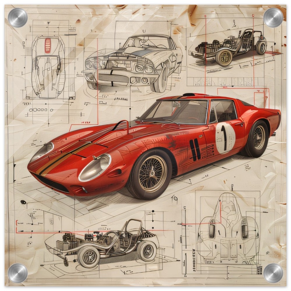 GTO Glass Wall Art | GTO Blueprint Wall Art | GTO Car Lovers Gifts - Etsy