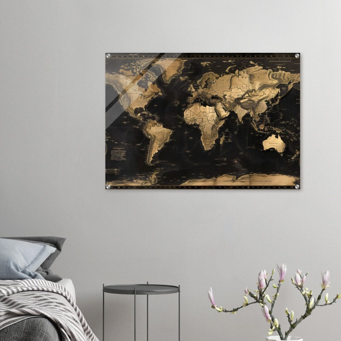 Custom Wall Art | Map of the World | Acrylic Print - Etsy