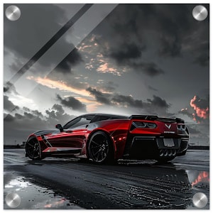 Custom Wall Art | Corvette Glass Wall Art | Corvette Car Lovers Gifts ...