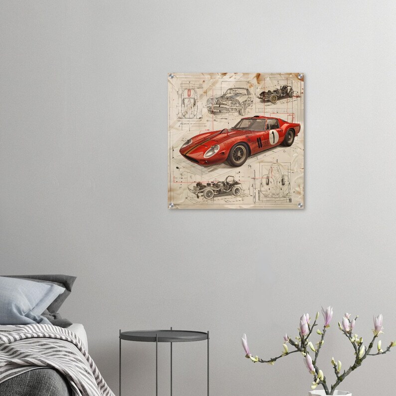 GTO Glass Wall Art | GTO Blueprint Wall Art | GTO Car Lovers Gifts - Etsy