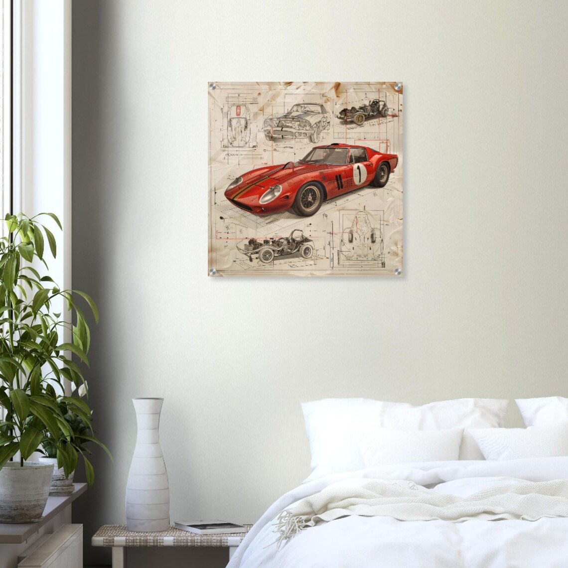 GTO Glass Wall Art | GTO Blueprint Wall Art | GTO Car Lovers Gifts - Etsy