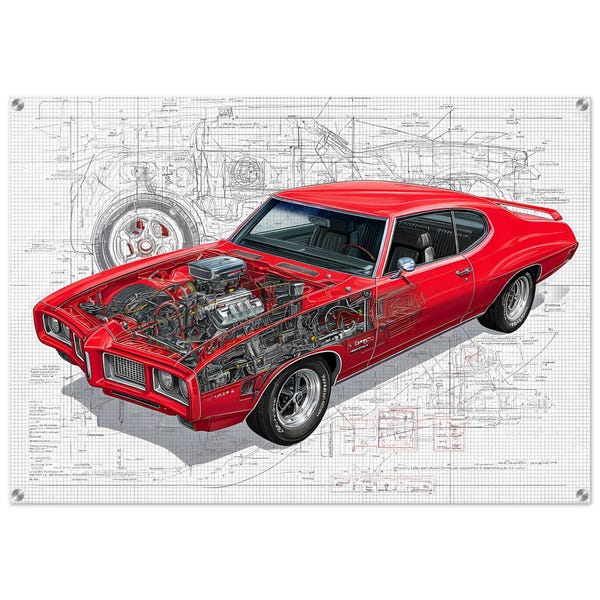 1969 Pontiac Gto Judge Drawing - Etsy
