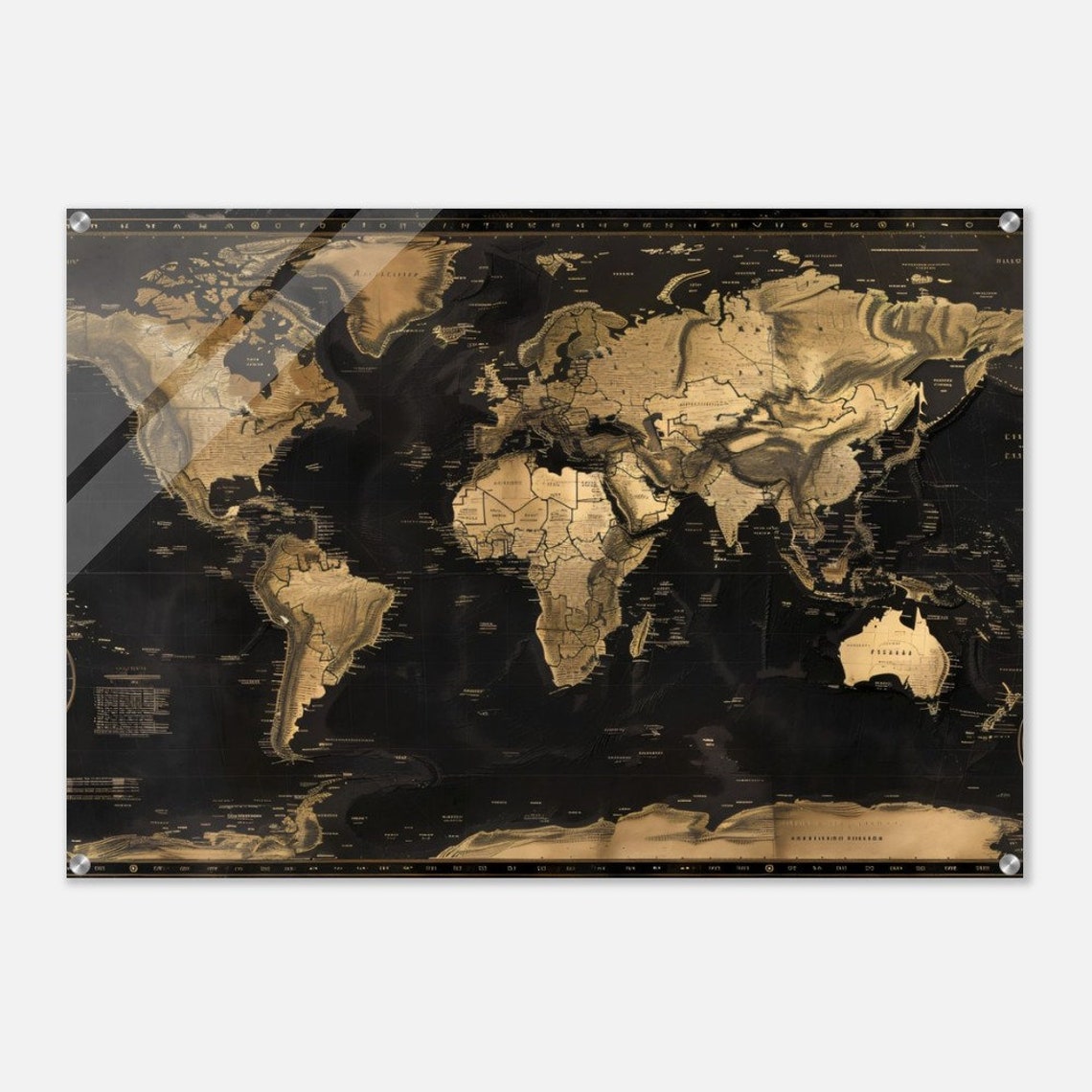 Custom Wall Art | Map of the World | Acrylic Print - Etsy