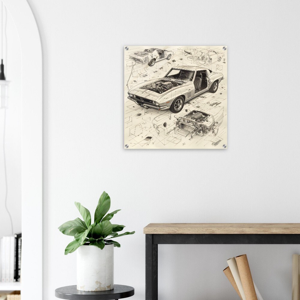 GTO Glass Wall Art | GTO Blueprint Wall Art | GTO Car Lovers Gifts - Etsy