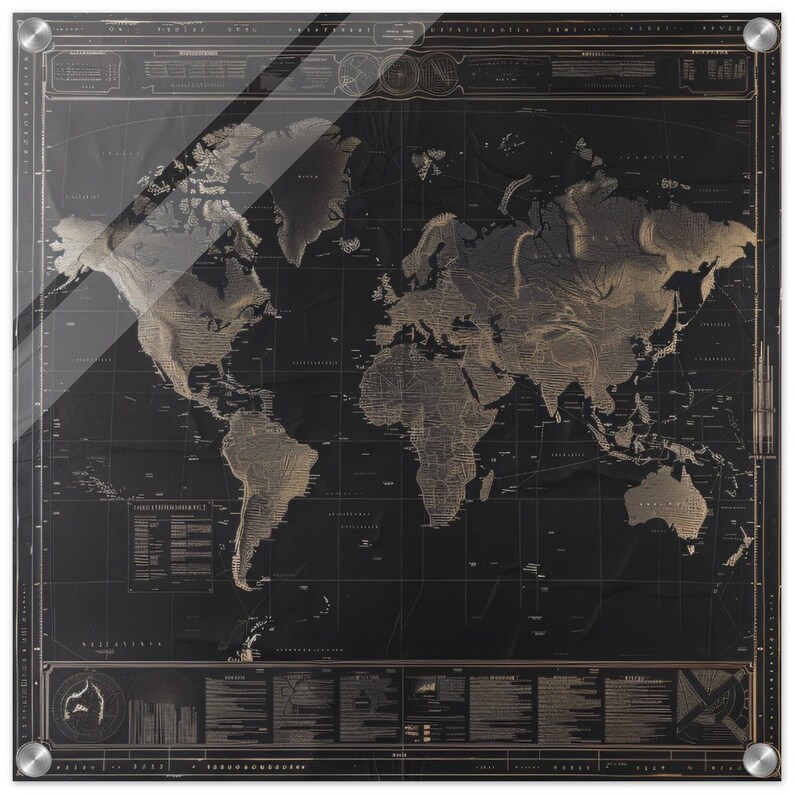 Map of the World | Acrylic Print Wall Art - Etsy
