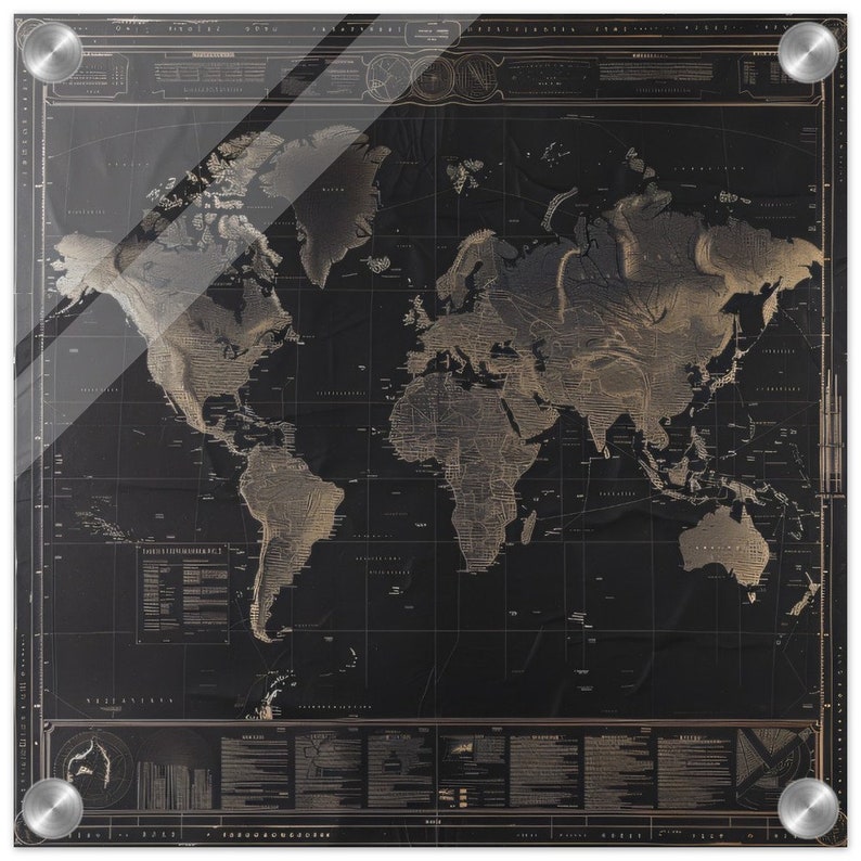 Map of the World | Acrylic Print Wall Art - Etsy
